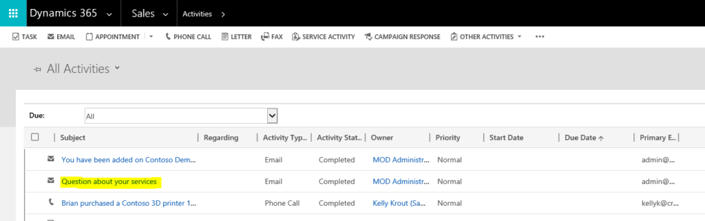 Tracking an Outlook Email in Dynamics 365 - Carl de Souza
