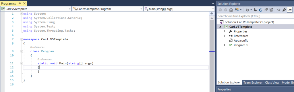 Creating a Template in Visual Studio - Carl de Souza