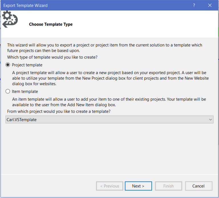 Creating a Template in Visual Studio - Carl de Souza