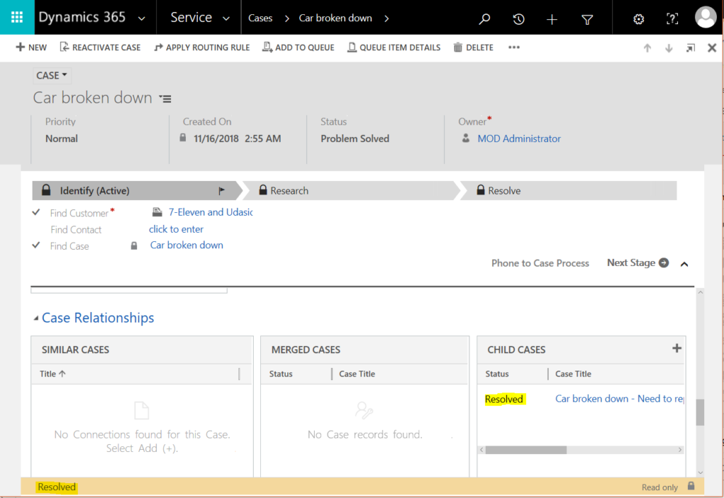 Setting Parent-Child Behavior for Resolving Cases in Dynamics 365 ...