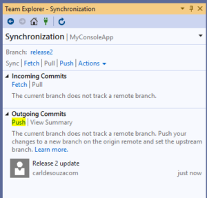 Creating a New Branch in GitHub from Visual Studio - Carl de Souza